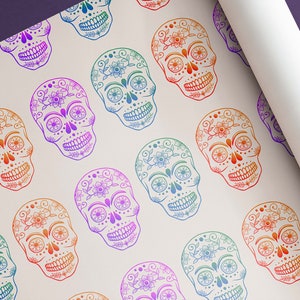 Sugar Skull Digital Paper, Halloween Seamless Pattern, October ...