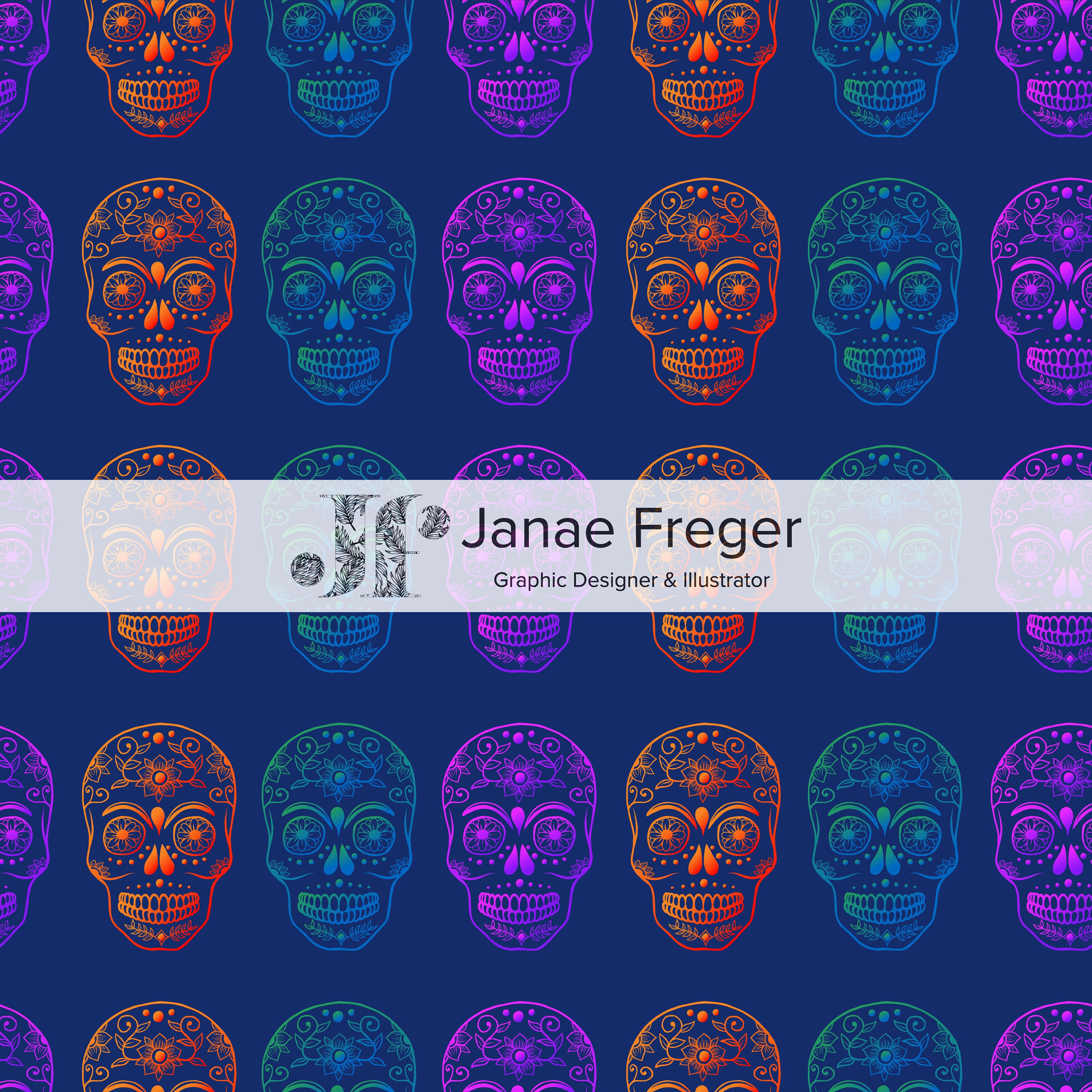 Sugar Skull Digital Paper, Halloween Seamless Pattern, October ...