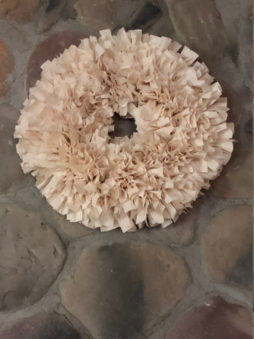 WREATH IVORY RAG Wreath,door Decor,door Hanger,front Door Hanger ...
