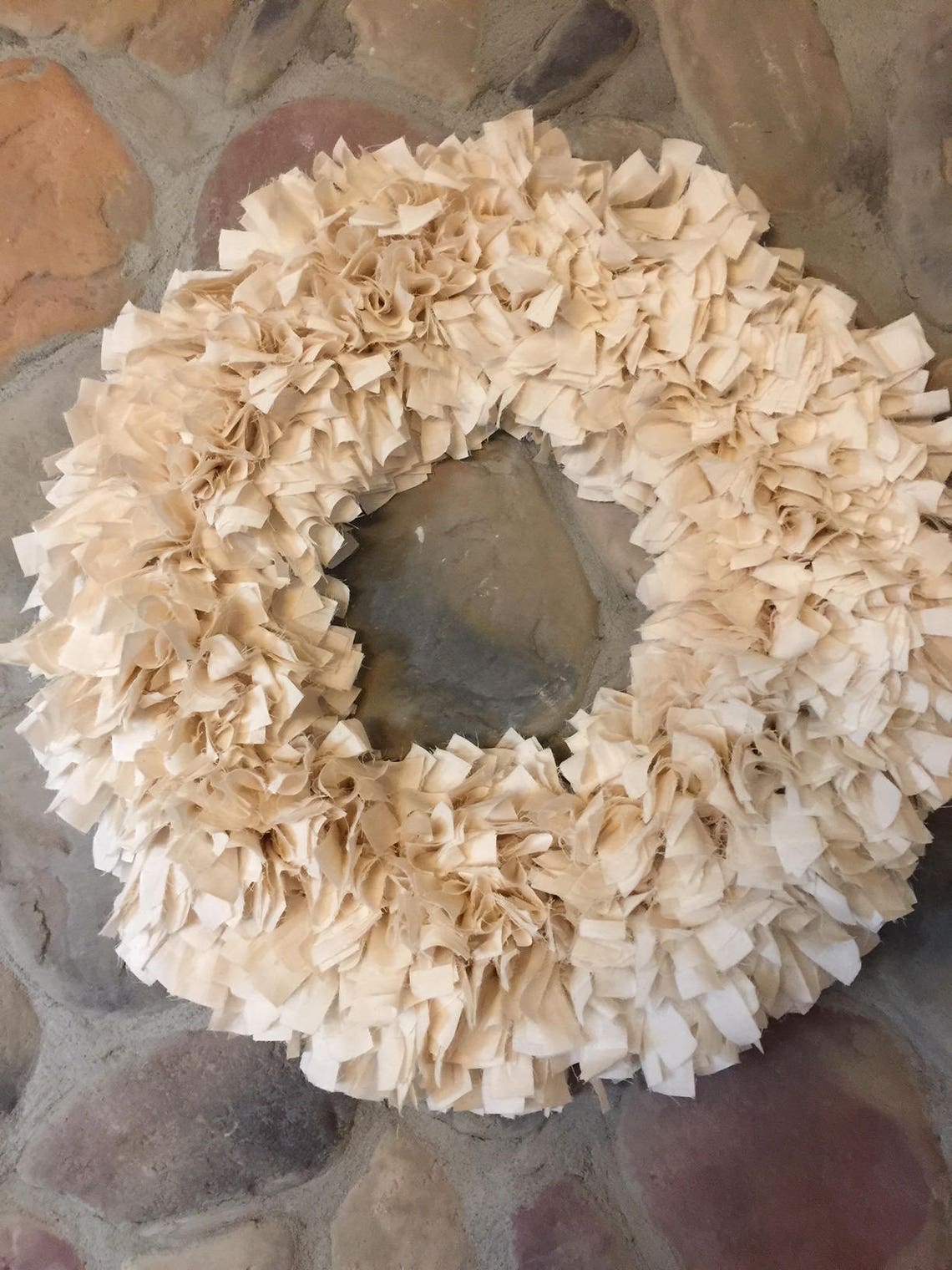 WREATH IVORY RAG Wreathdoor Decordoor Hangerfront Door - Etsy