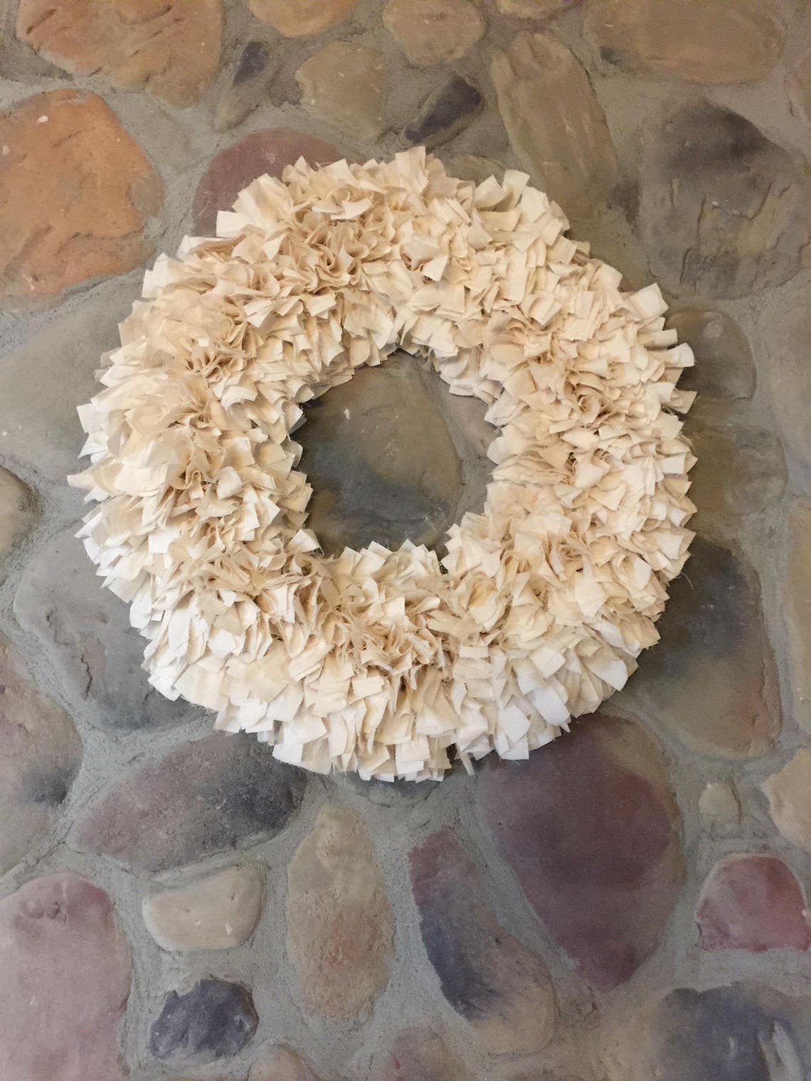 WREATH IVORY RAG Wreathdoor Decordoor Hangerfront Door - Etsy