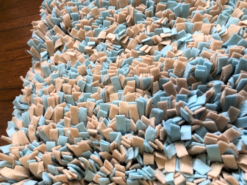 RAG RUG Light Blue and Cameltannursery Rugnewborn Rugbaby | Etsy