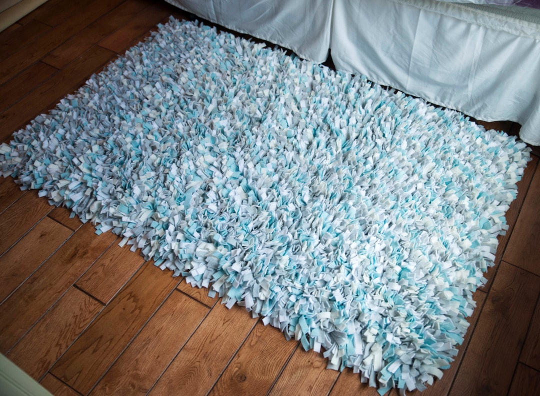 NURSERY RAG Rug,light Blue,white,ivory,light Gray,newborn Nursery Decor ...