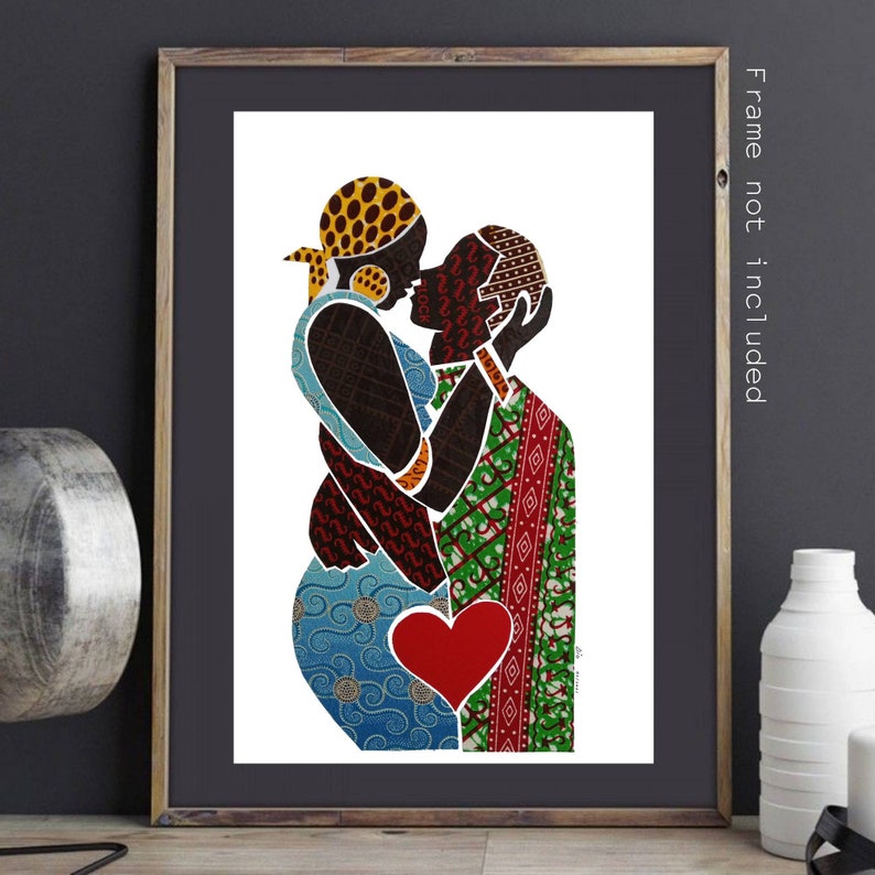 My Love 3 Handmade Fabric Collage Expression of Love / Living Room Wall ...