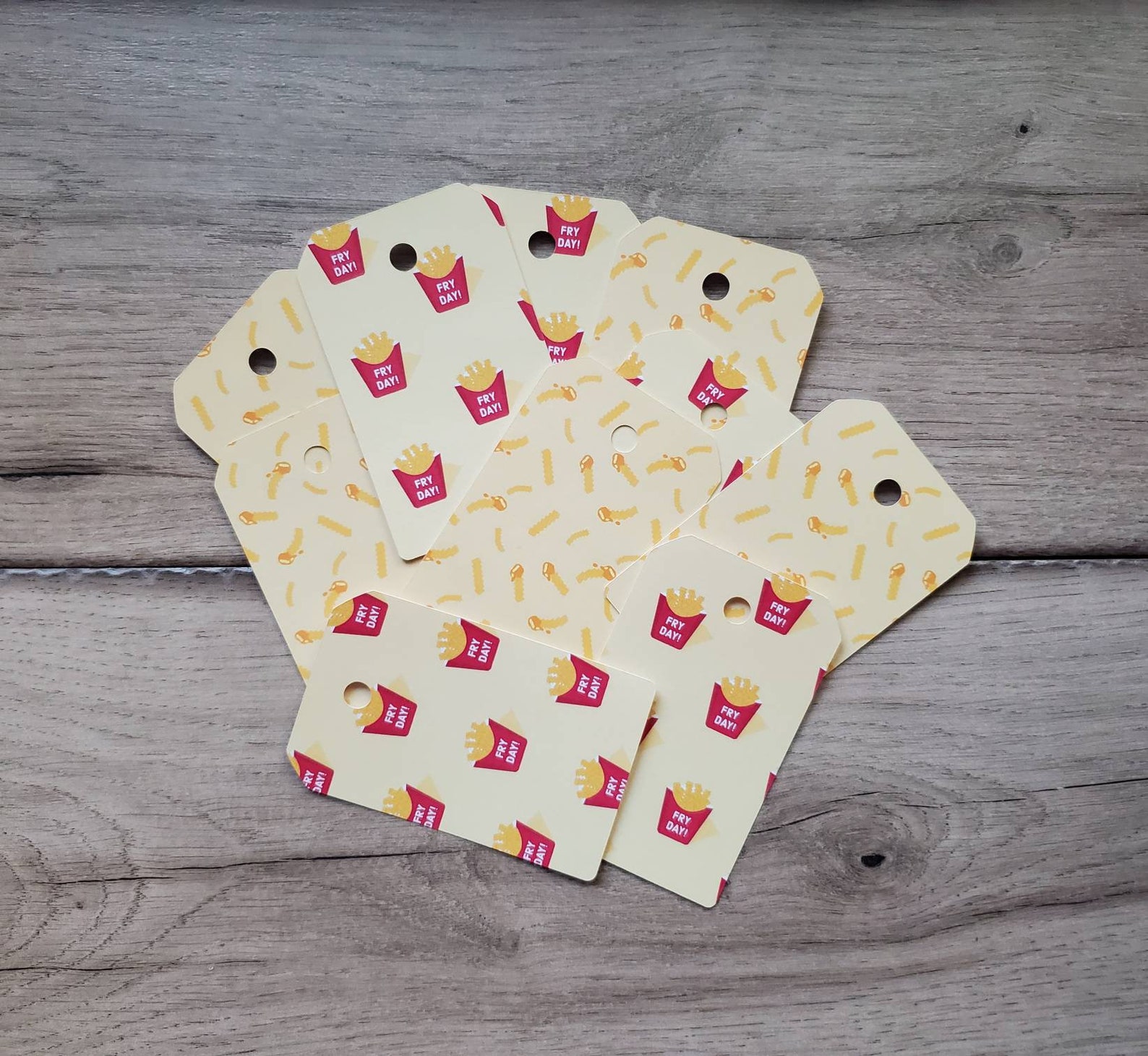 30 French Fries Gift Tags / Fry Day Tags / Fast Food Tags / | Etsy