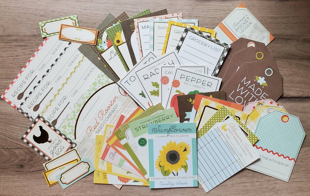 40 Assorted Vintage Farmhouse Scrapbook Pieces Scrap Bundle / Paper ...