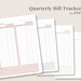 Bill Tracker Payment Planner Printable Monthly Quarterly Yearly Bill ...