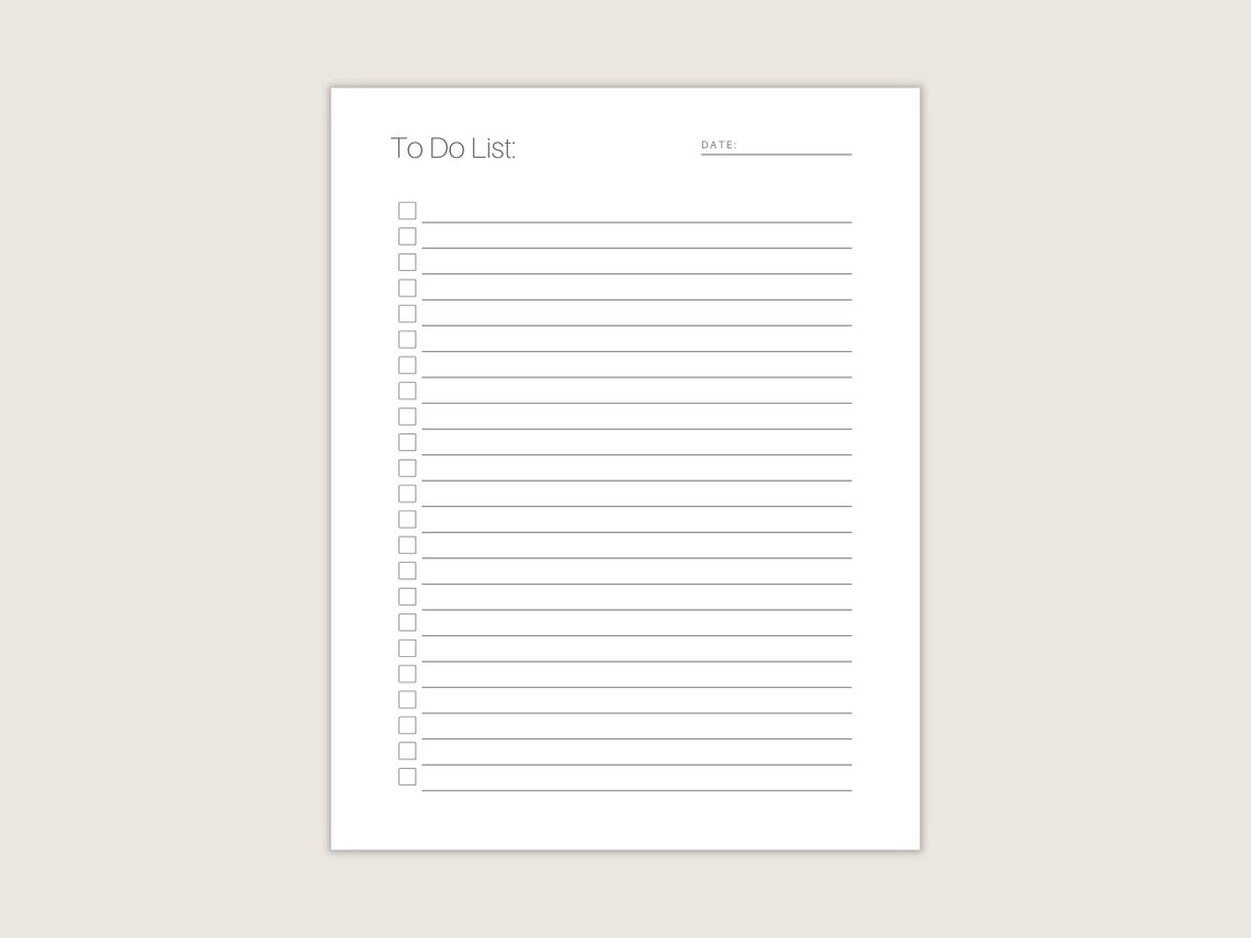 Simple To-do List Printable | Minimal to Do List | Printable Planner ...