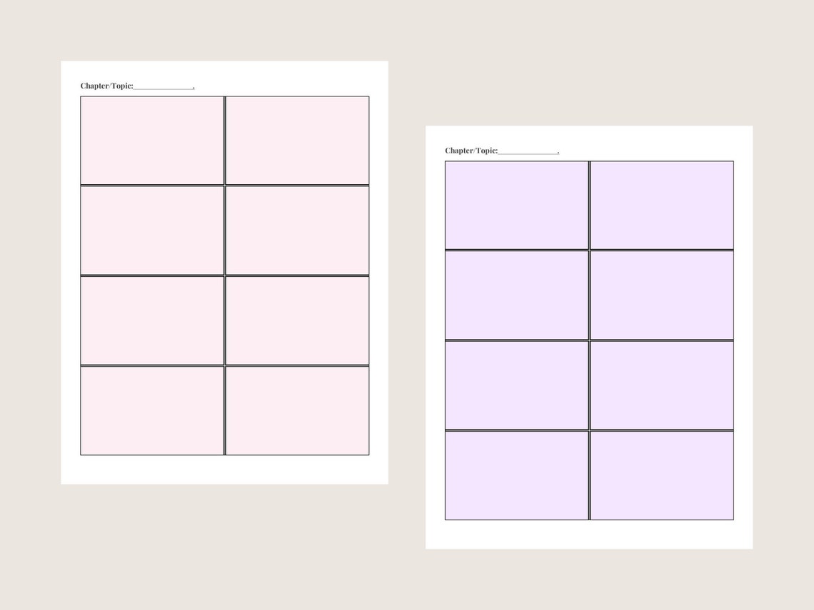 Printable Flashcards | Editable Flashcards | 4 Blank Flashcards per ...