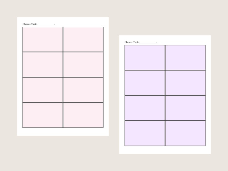 Printable Flashcards | Editable Flashcards | 4 Blank Flashcards per ...
