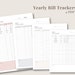 Bill Tracker Payment Planner Printable Monthly Quarterly Yearly Bill ...