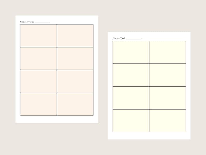Printable Flashcards | Editable Flashcards | 4 Blank Flashcards per ...
