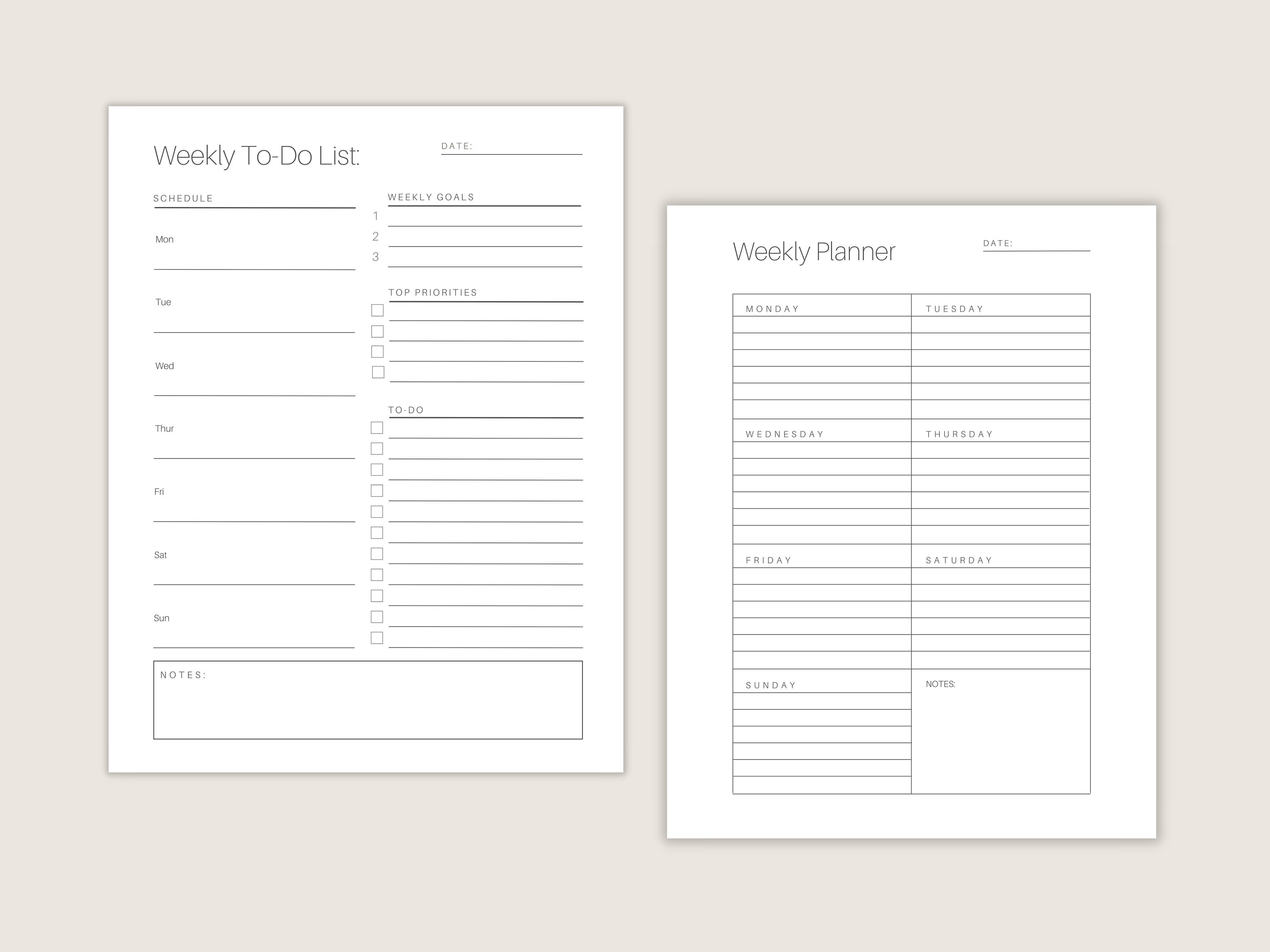 Weekly To-do List | Weekly Planner Printable | Weekly Schedule Planner ...