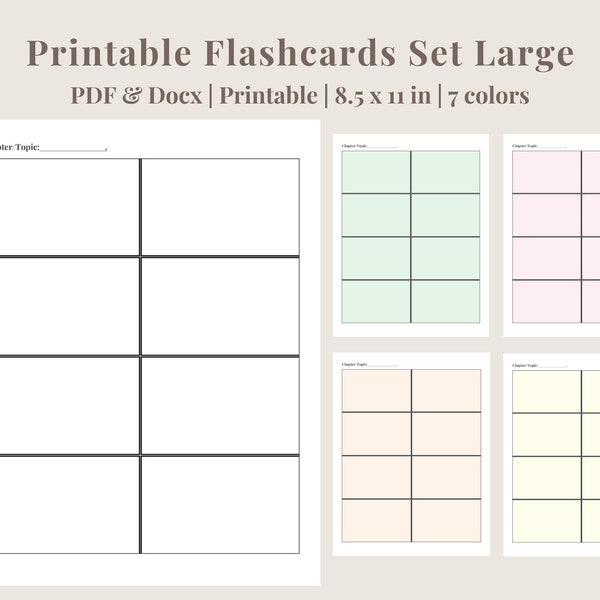 Printable Flashcards - Etsy