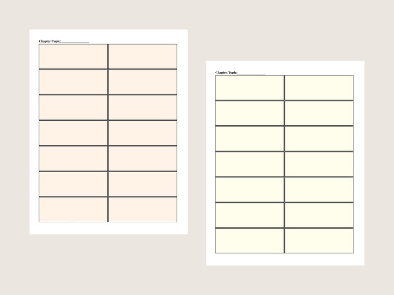 Printable Flash Cards | Editable Flash Cards | 7 Blank Flashcards per ...