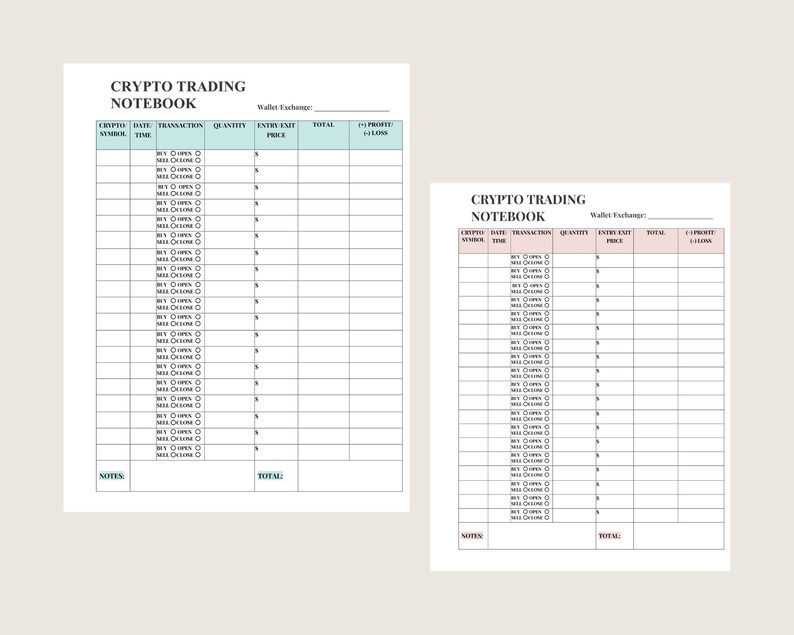 Crypto Tracker | Trading Notebook | Investment Tracker - Etsy
