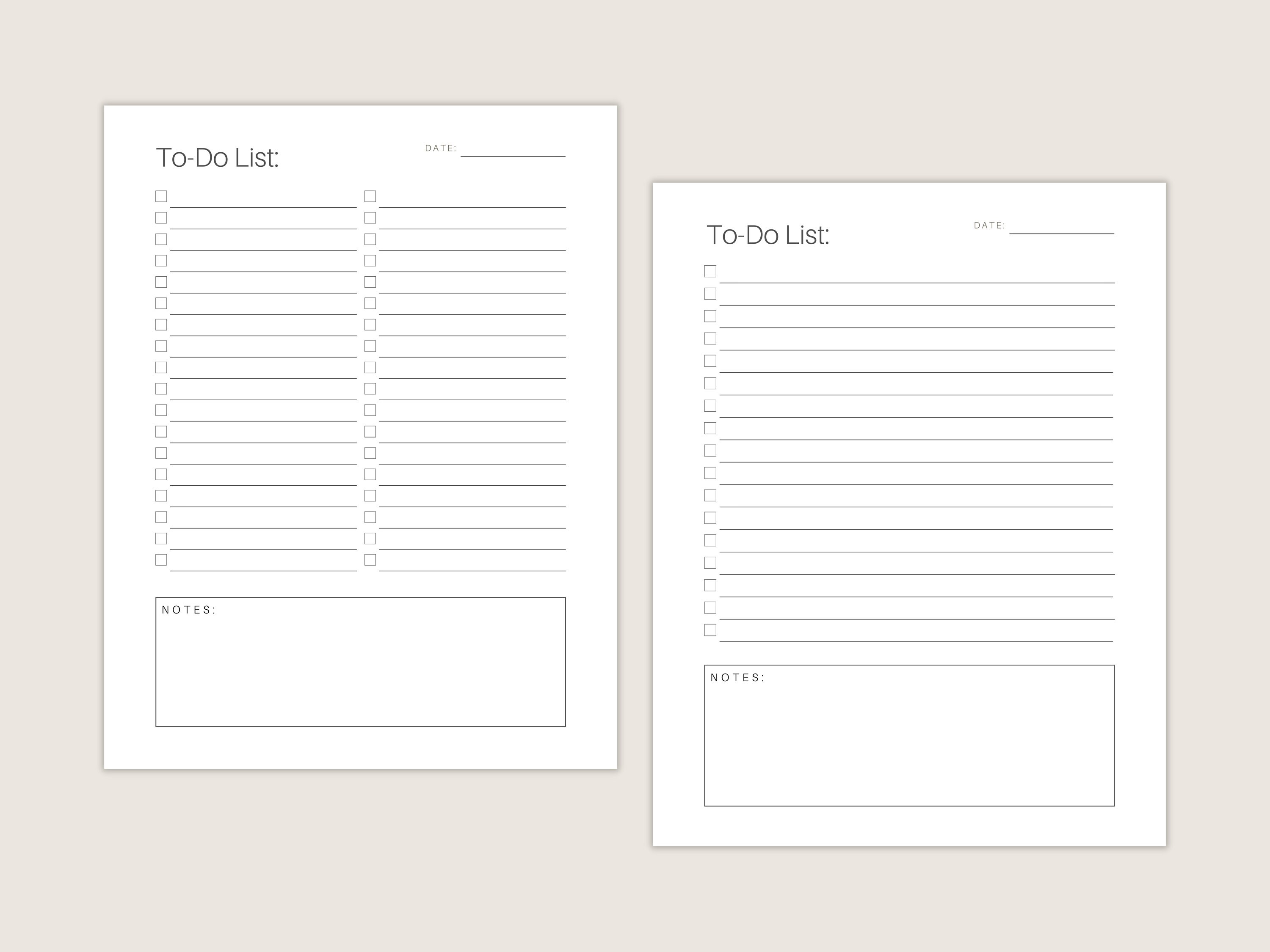 Simple To-do List Printable Minimal to Do List Printable Planner Set to ...