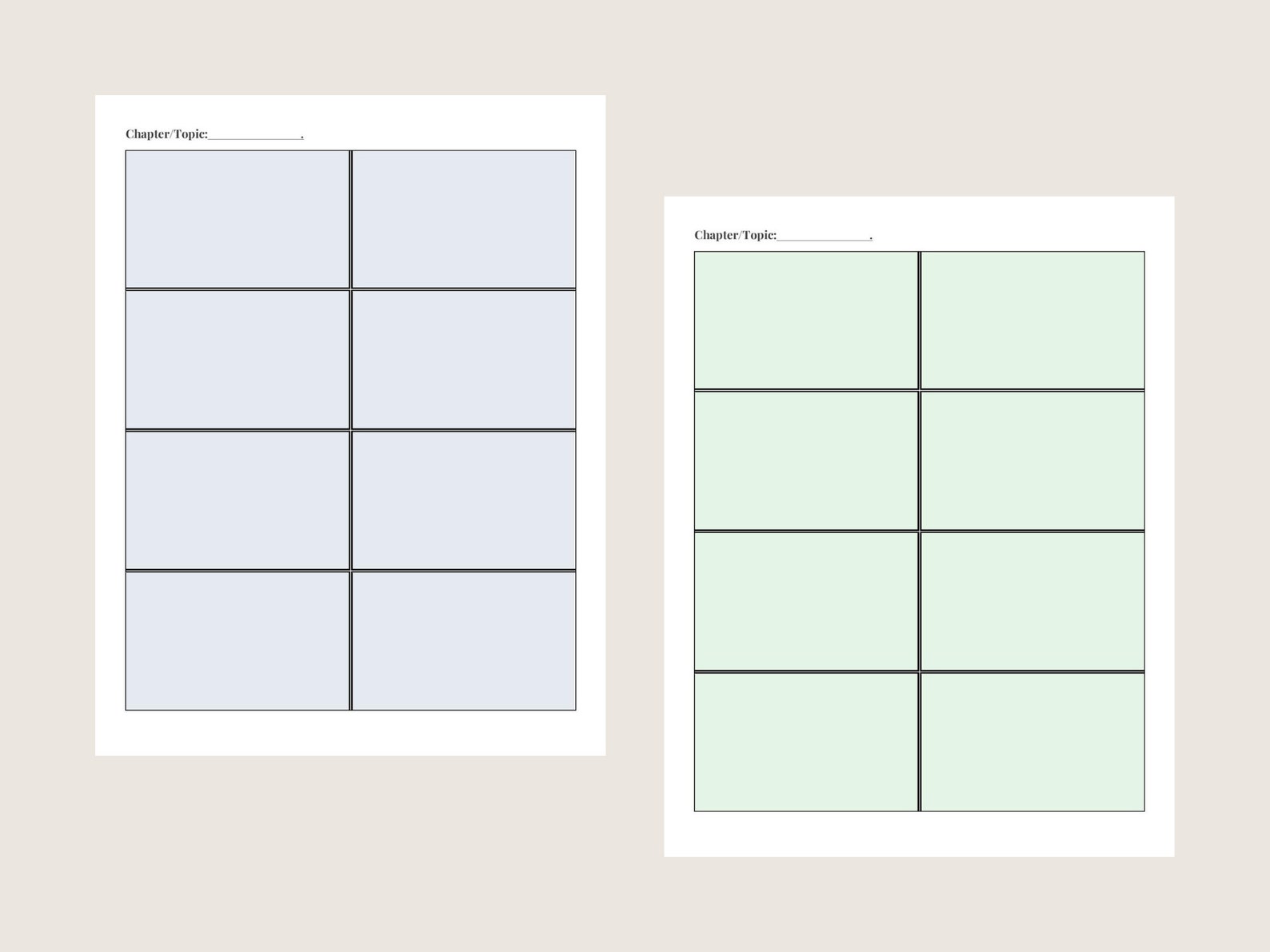 Printable Flashcards | Editable Flashcards | 4 Blank Flashcards per ...