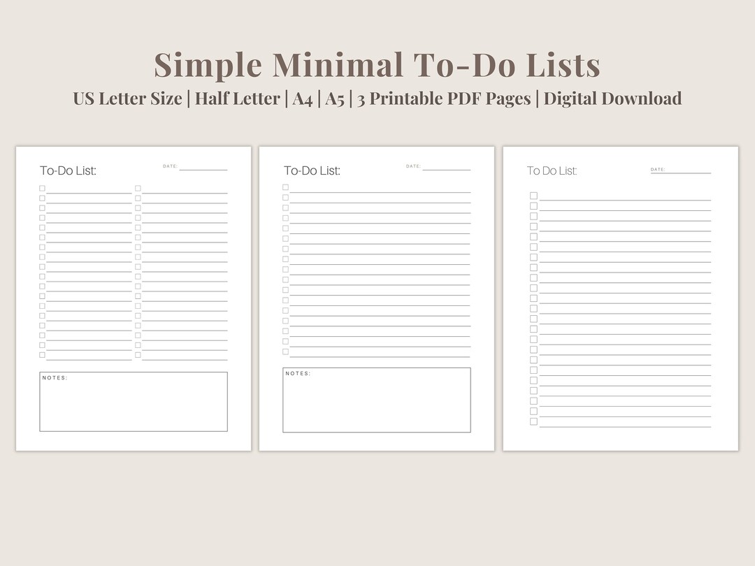 Simple To-do List Printable | Minimal to Do List | Printable Planner ...