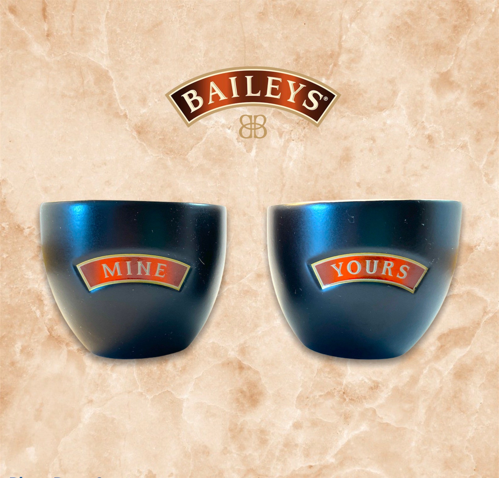 Vintage Baileys Irish Cream Ceramic Cups set of 2 - Etsy