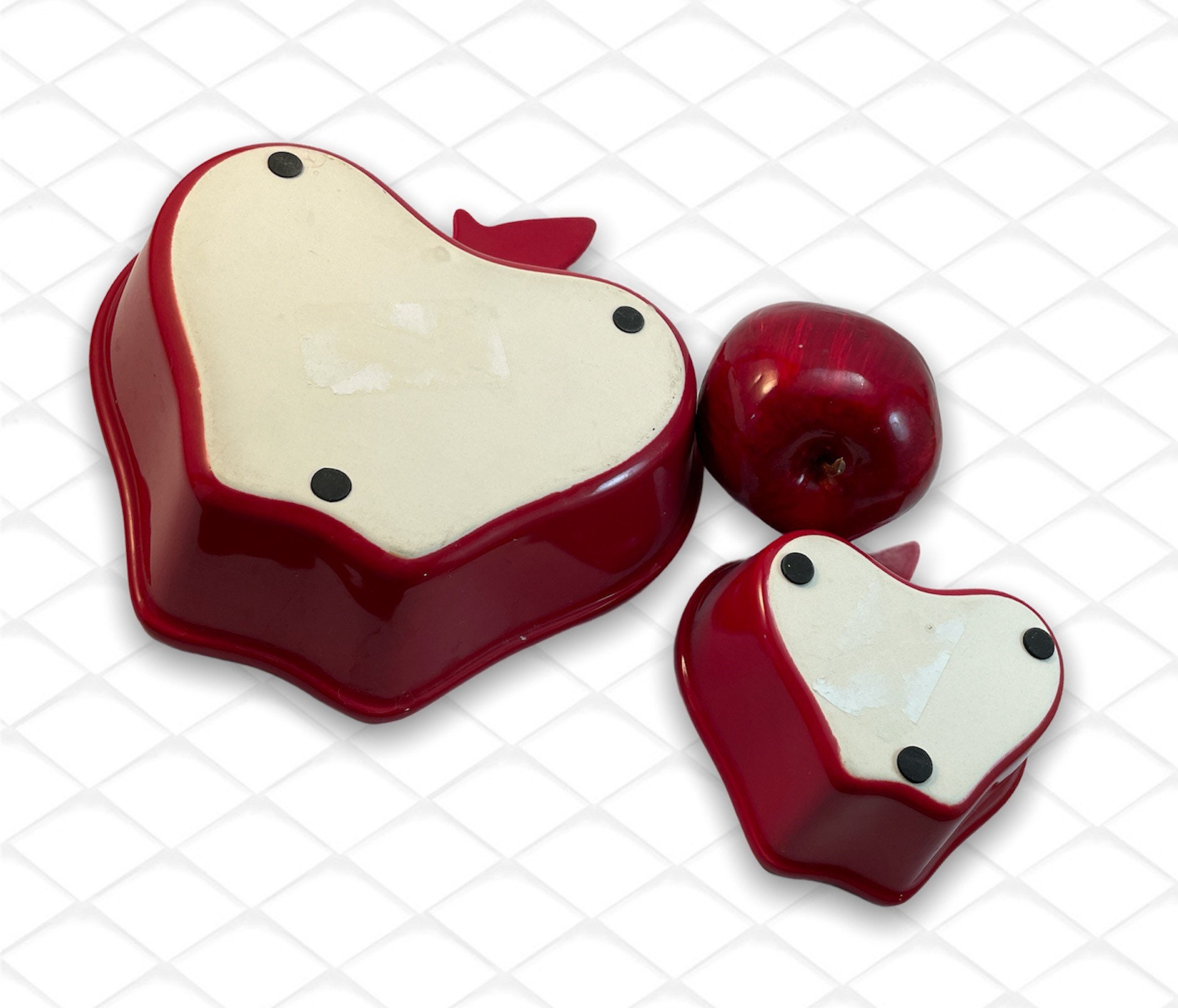 Ceramic Red Apple shaped dish Vintage collectors | Etsy