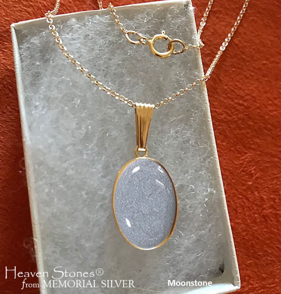 14K GOLD FILLED PET Cremation Ashes Necklace Pet Loss Jewelry Oval ...