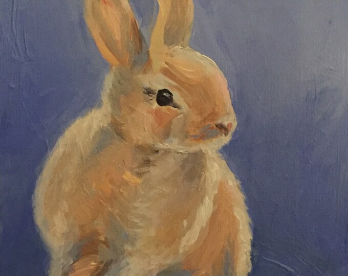 ORIGINAL Painting of a Rabbit sunny Bunny 10x10 Acrylic Painting on ...