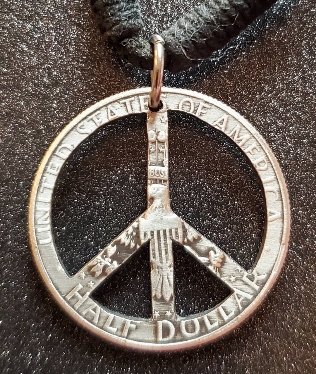 Peace Sign Silver Pendant - Etsy