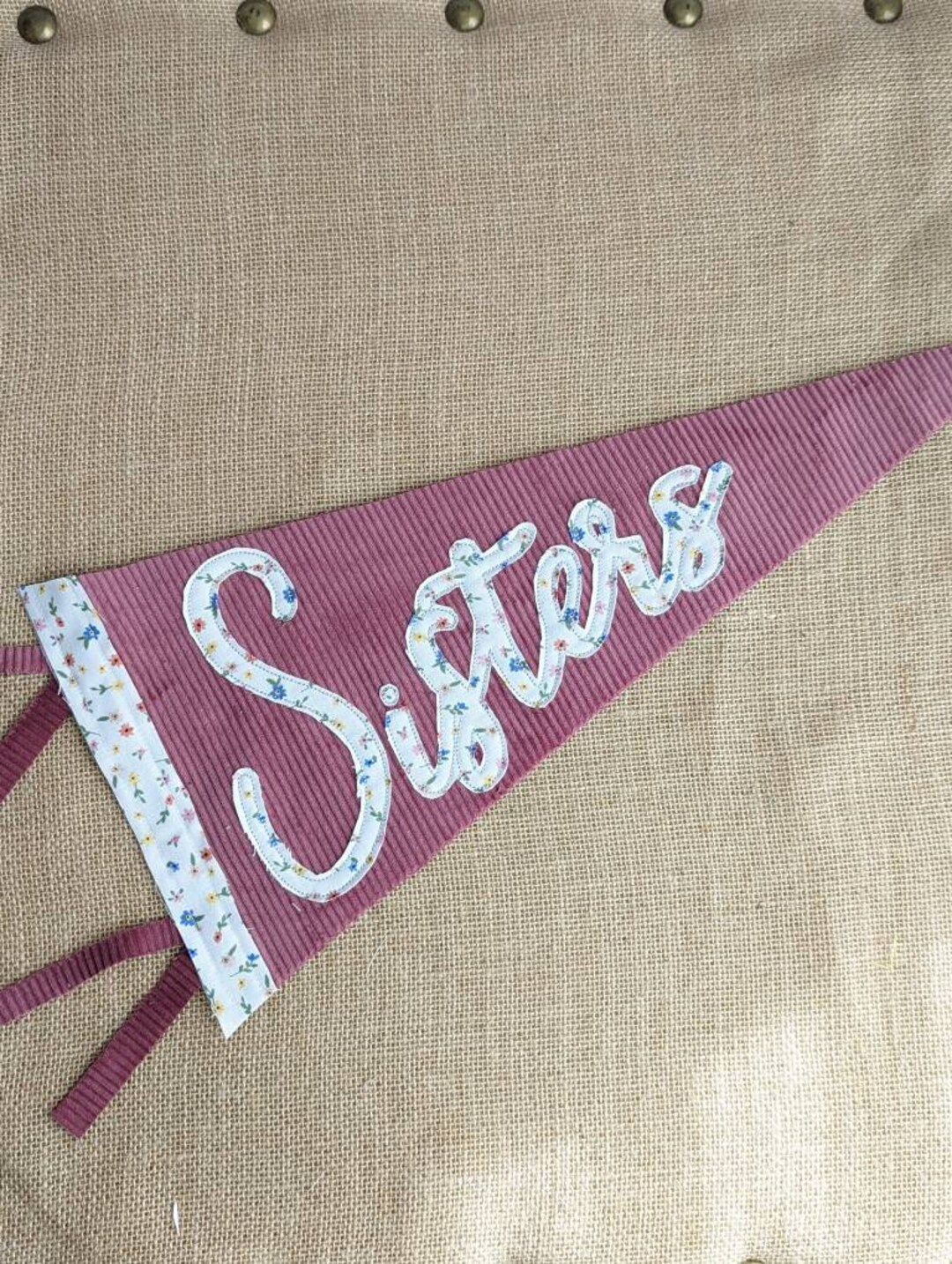 Sisters Pennant Flag Personalized Triangle Sports Flag Nursery or Kids ...
