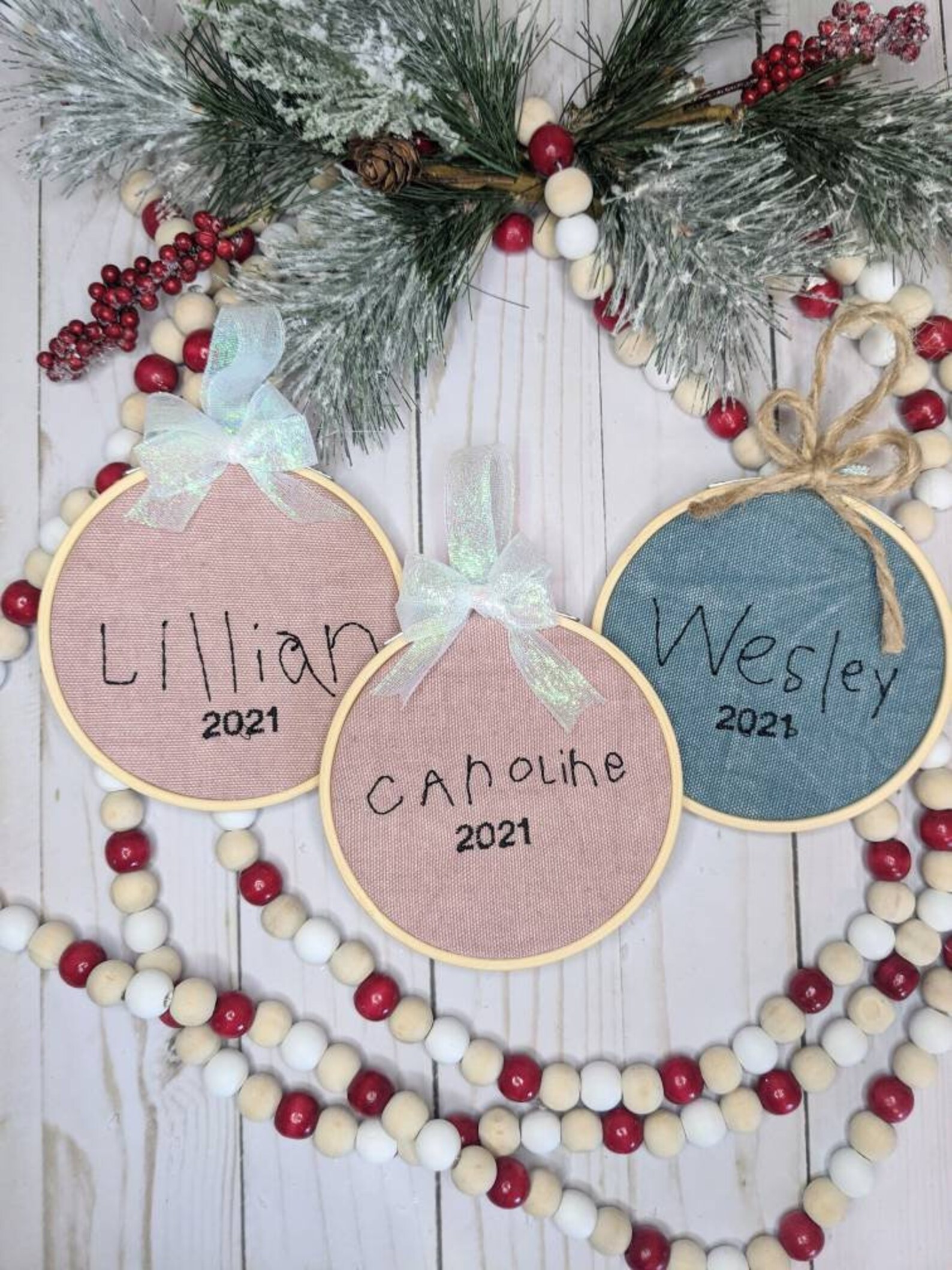 Custom Childrens Handwriting Ornament 3 Names or Drawing per Ornament ...