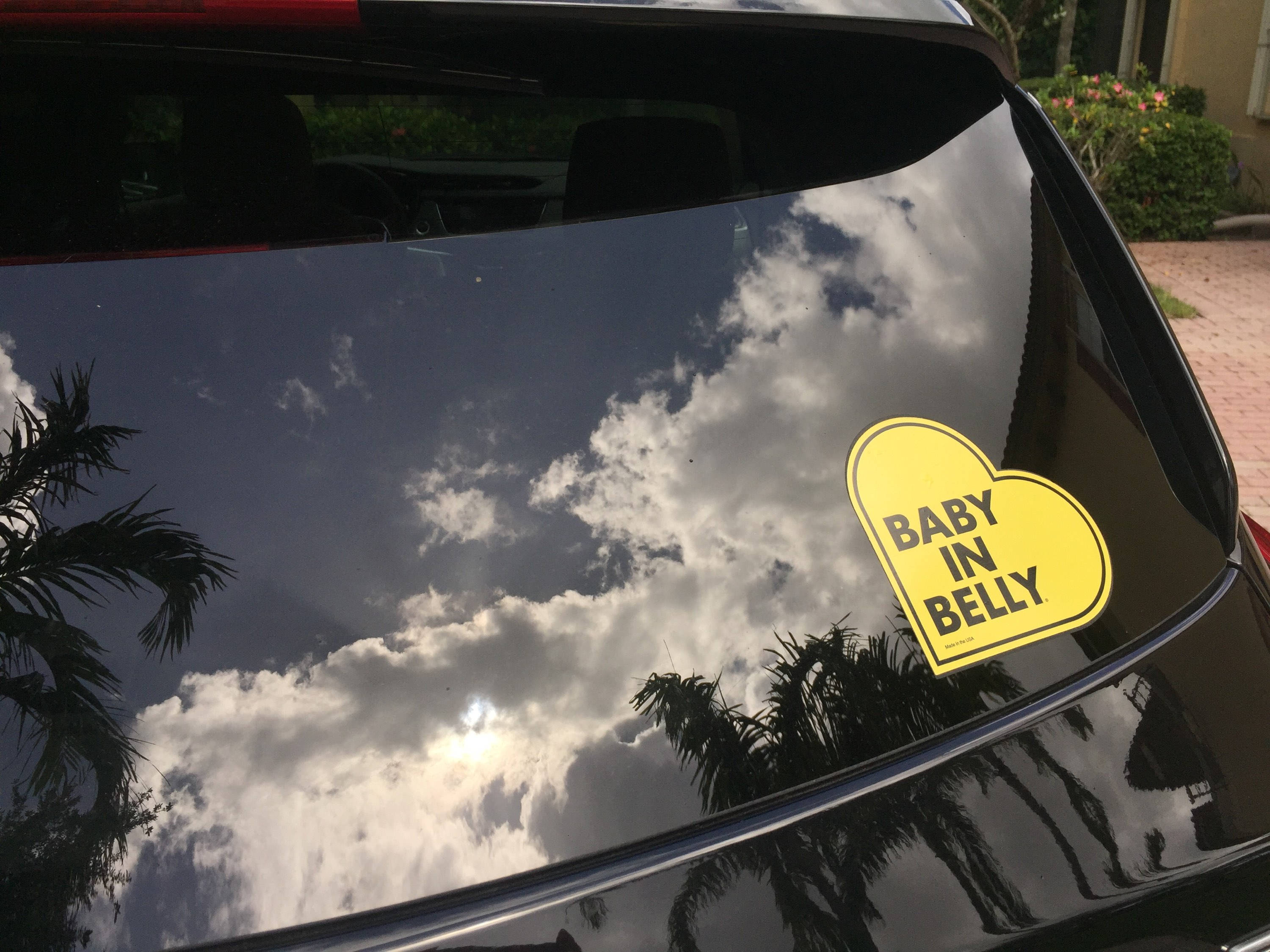 BABY in BELLY STICKER for Car Window. Pregnant on Board Driver. Bump on ...