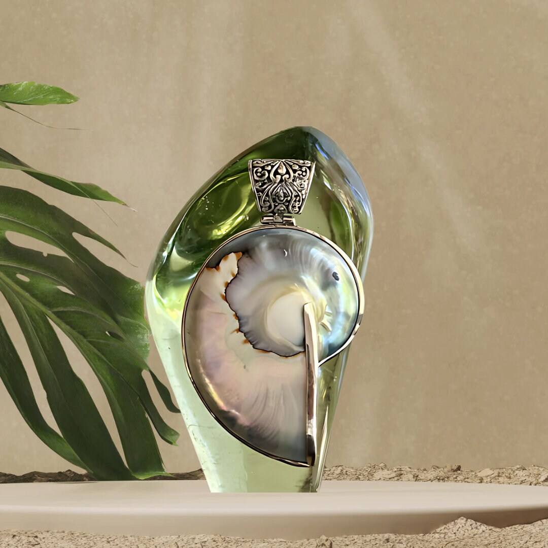 Bali Silver Nautilus Shell Pendant With Filigree | Ocean Lover Gift ...