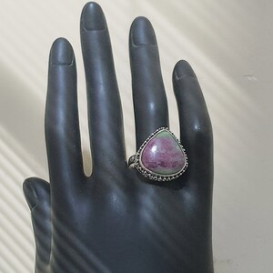 Ruby in Fuchsite Ring Minimalist Sterling Silver, Bold Statement Ring, Birthstone Stacking Ring ...