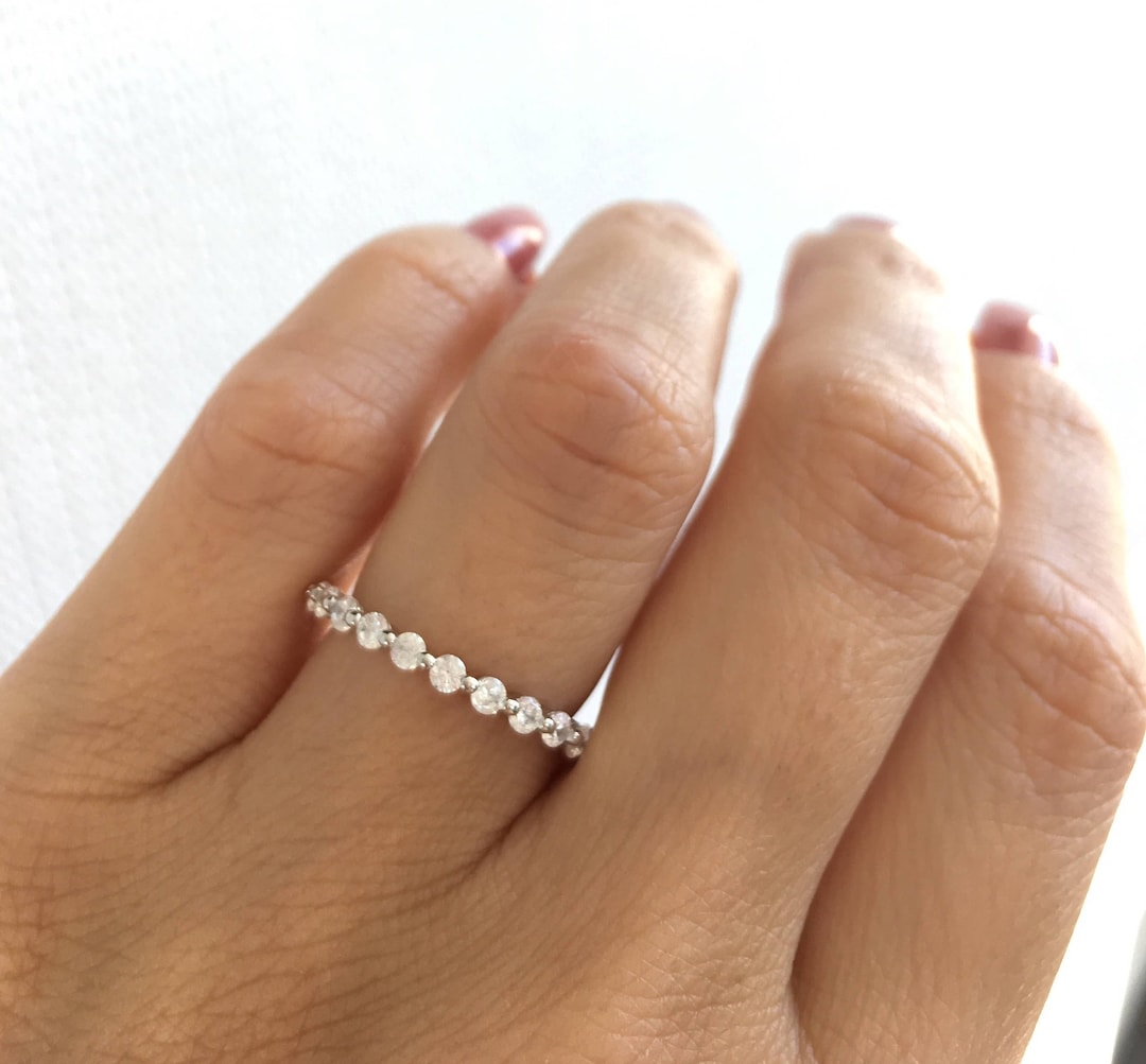 Round Cz Eternity Band Ring. Silver Rhodium Plated Eternity Ring ...