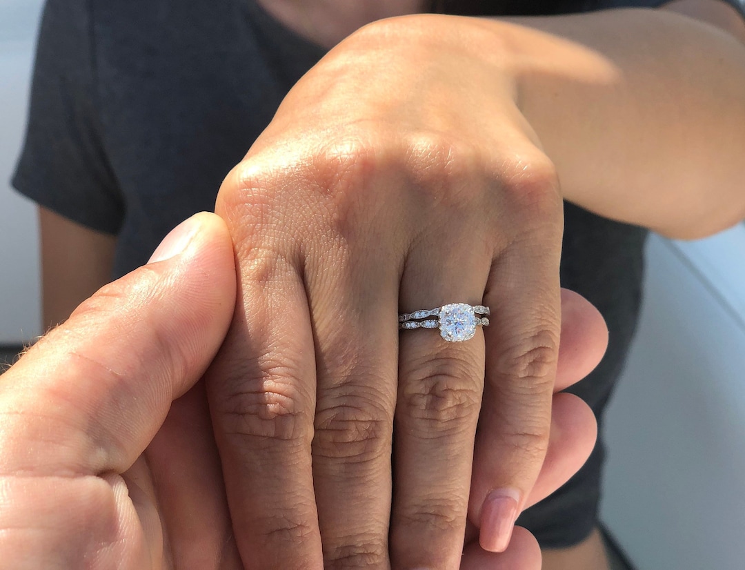 Delicate Wedding Ring Set. High Quality Sterling Silver Wedding Rings ...