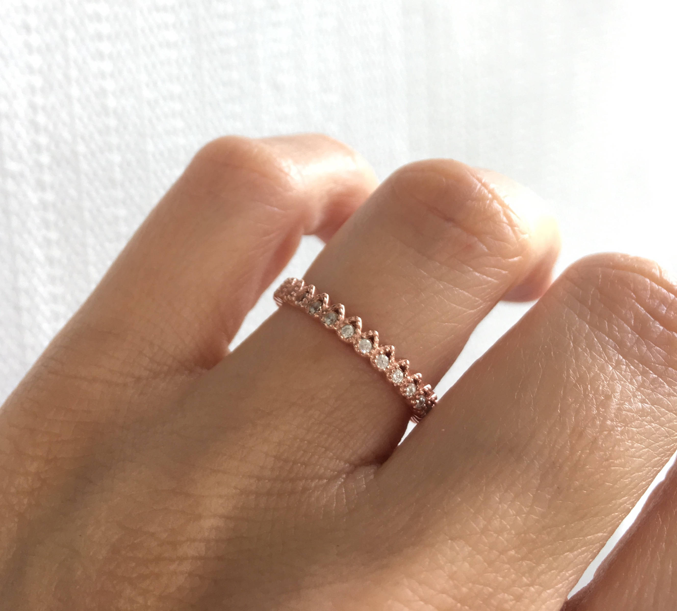 Rose Gold Mini Crown Band Ring. Rose Gold Eternity Ring. - Etsy