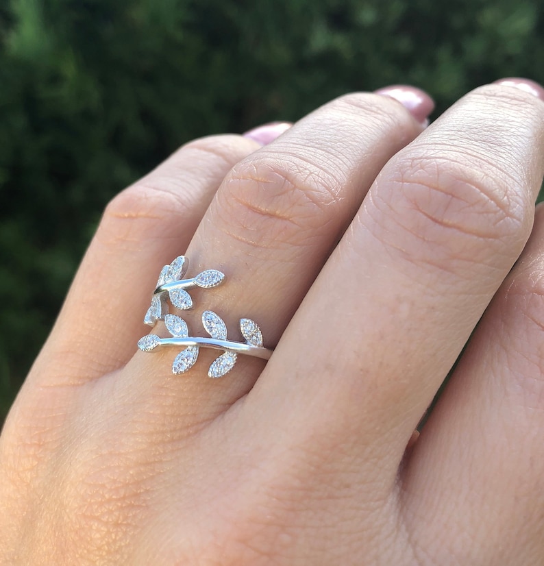 Olive Branch Ring. Friendship Ring. Sterling Silver Flower - Etsy