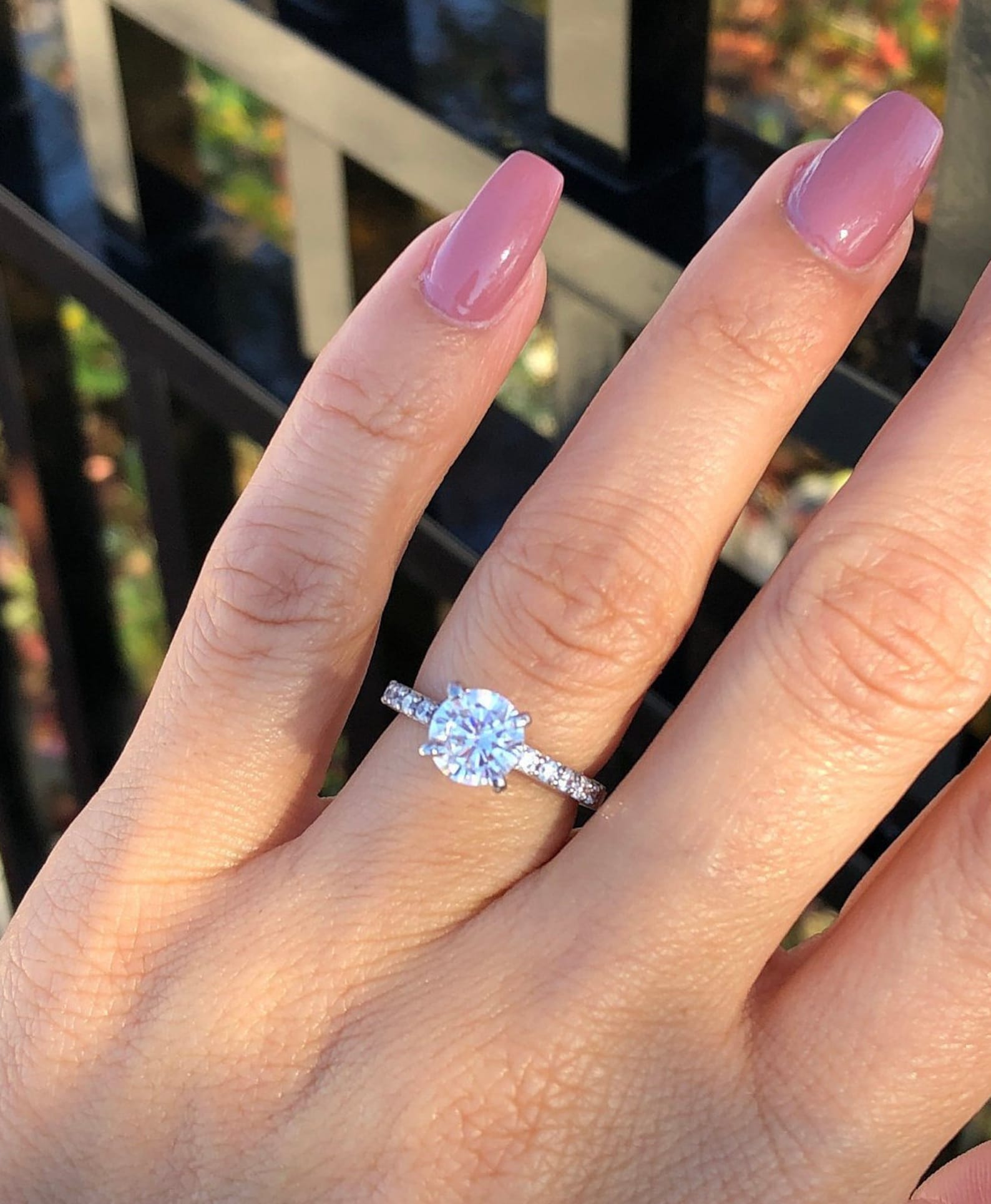 Engagement Ring. Round Accented Solitaire Ring. Classic Round Cut ...