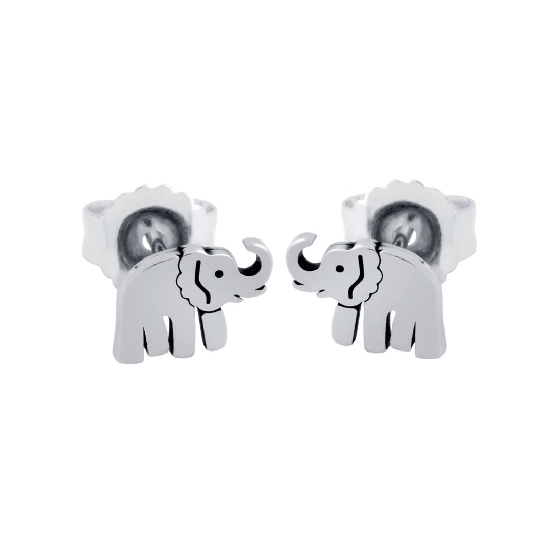 Sterling Silver Elephant Earrings. Small Elephant Earrings. Animal ...