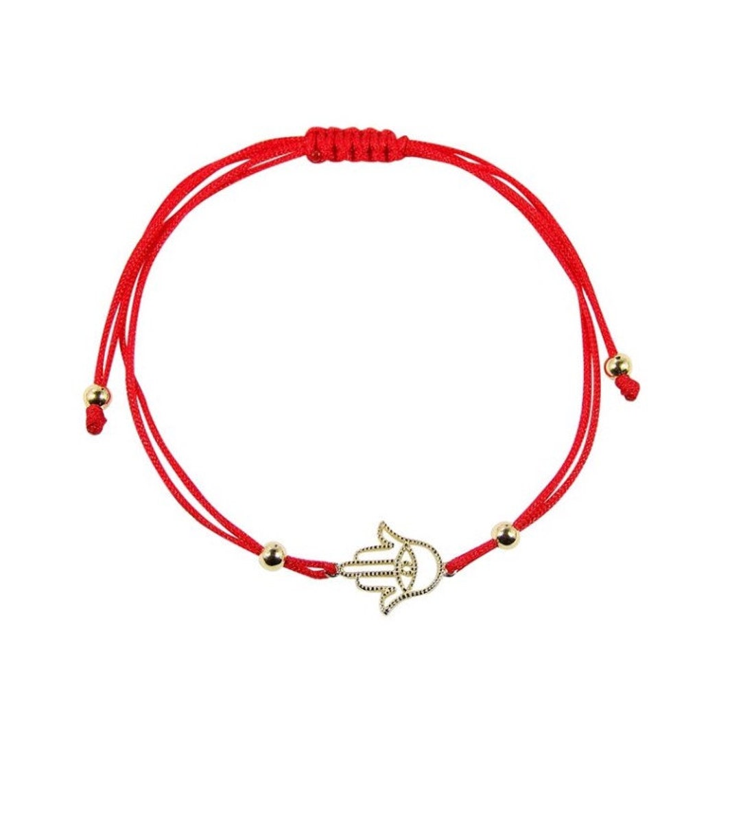 Hamsa Bracelet. String Bracelet. Adjustable Silver Hamsa String ...