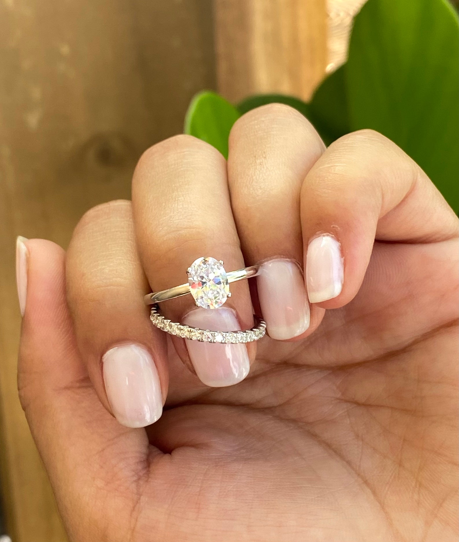 Oval Engagement Ring. Sterling Silver Wedding Rings. High - Etsy