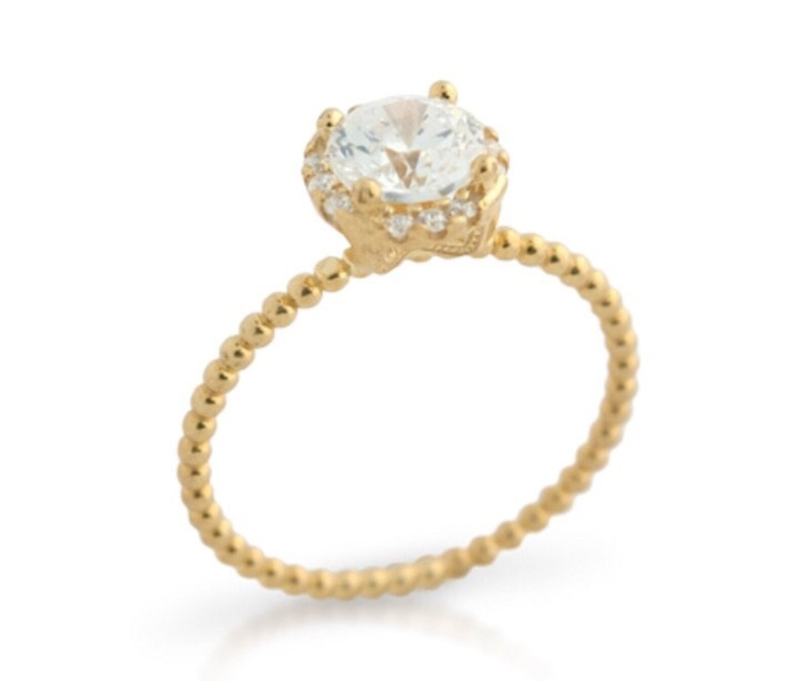 High Quality Engagement Ring. Sterling Silver Gold Plated - Etsy