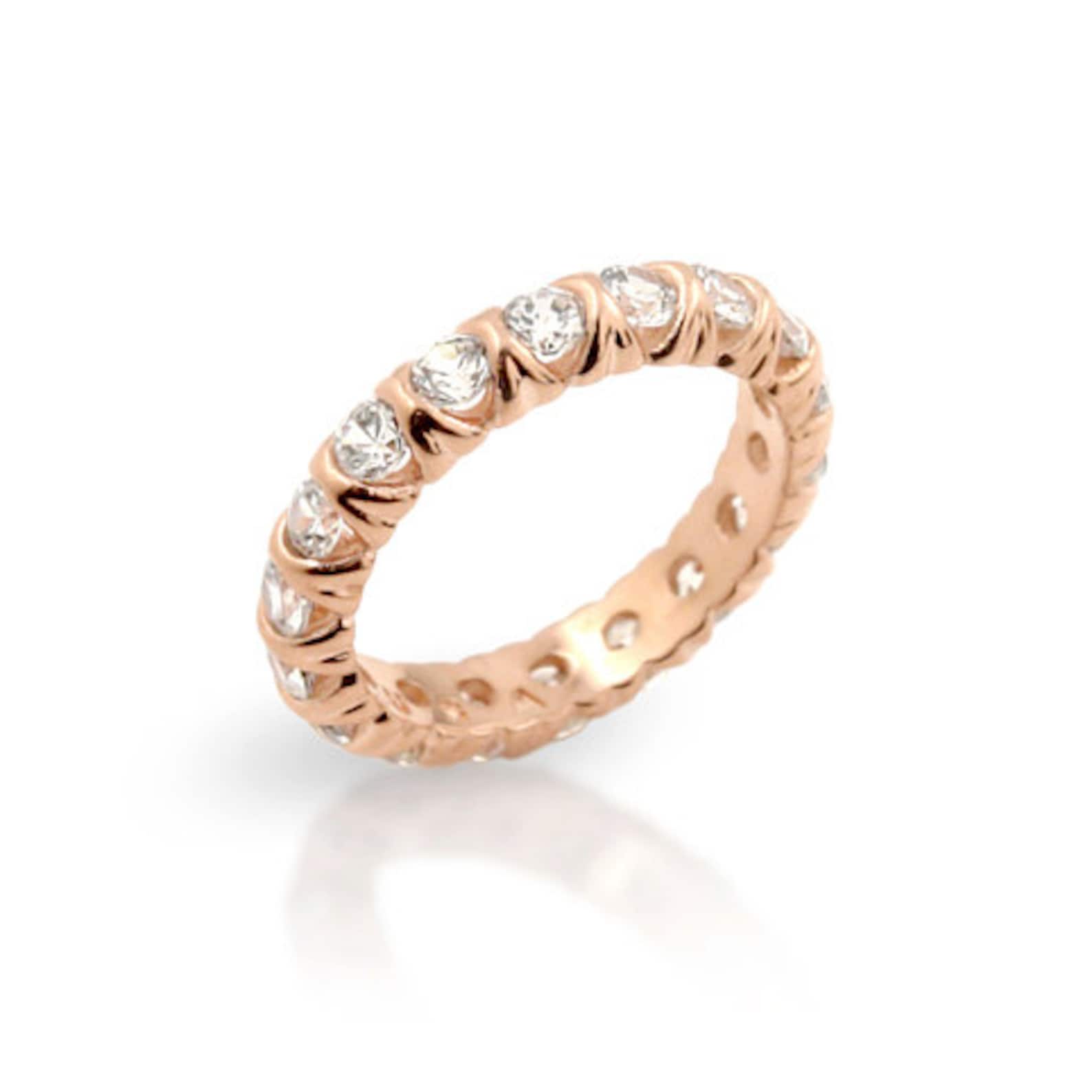 2 MM Cz Eternity Band Ring. Eternity Silver Ring. Stackable - Etsy