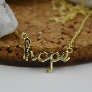 Hope Necklace. Sterling Silver Hope Necklace. Word Hope Necklace ...
