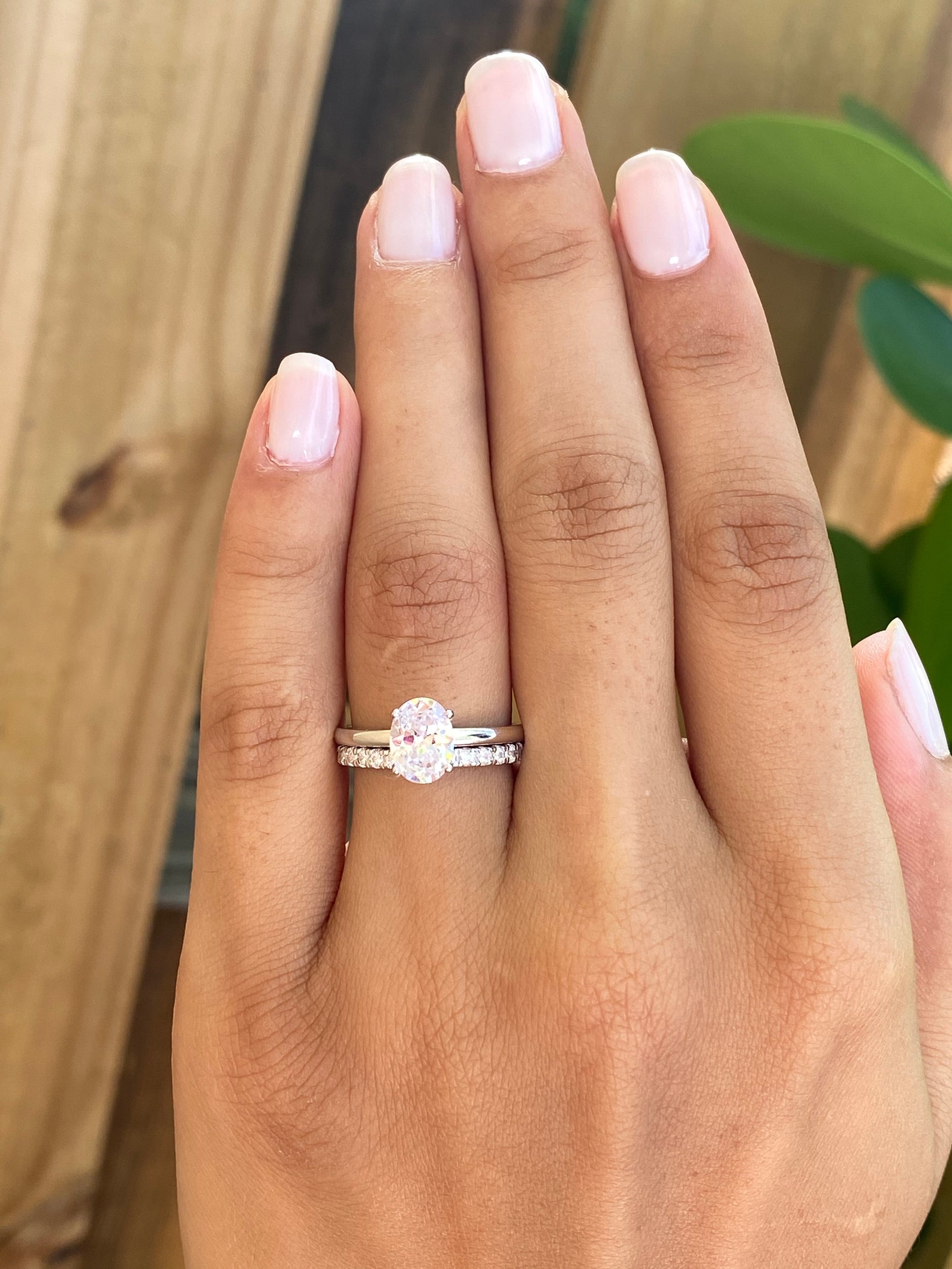 Oval Engagement Ring. Sterling Silver Wedding Rings. High - Etsy