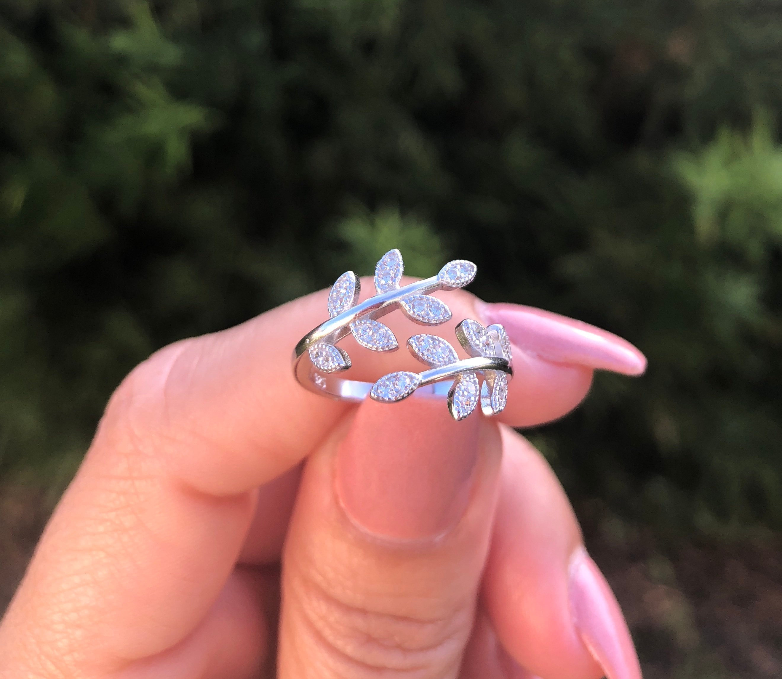 Olive Branch Ring. Friendship Ring. Sterling Silver Flower - Etsy