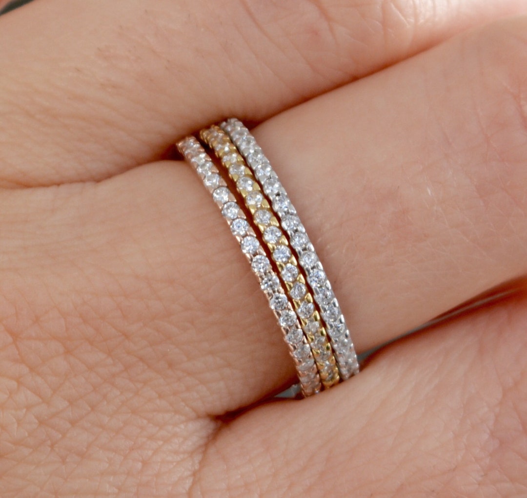 Eternity Ring Set. Stacking Rings. Stacking Ring Set. Silver Ring Set ...