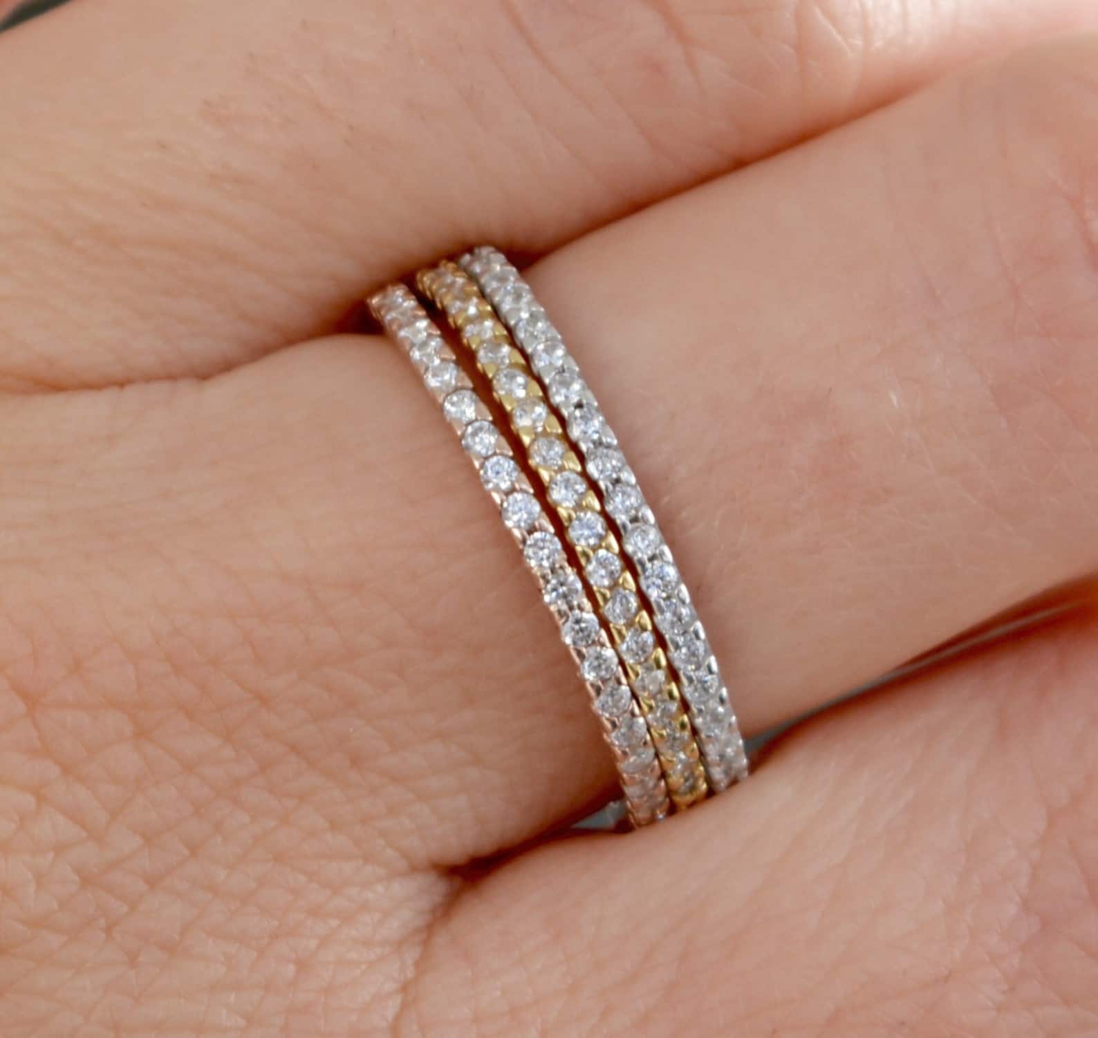 Eternity Ring Set. Stacking Rings. Stacking Ring Set. Silver - Etsy