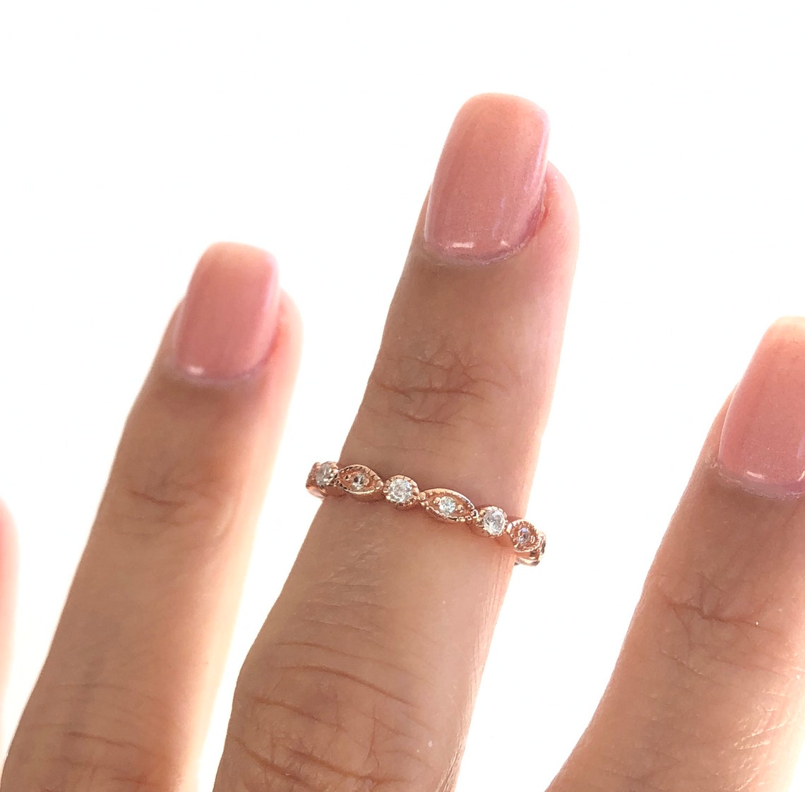 Rose Gold Eternity Band. Eternity Ring. Rose Gold Wedding | Etsy