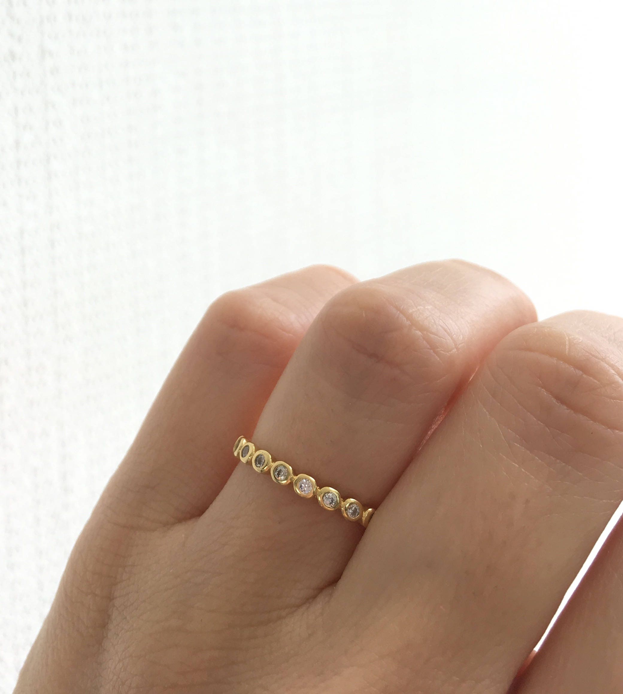 Gold Eternity Band Ring. Stacking Ring. Gold Stackable Band. | Etsy